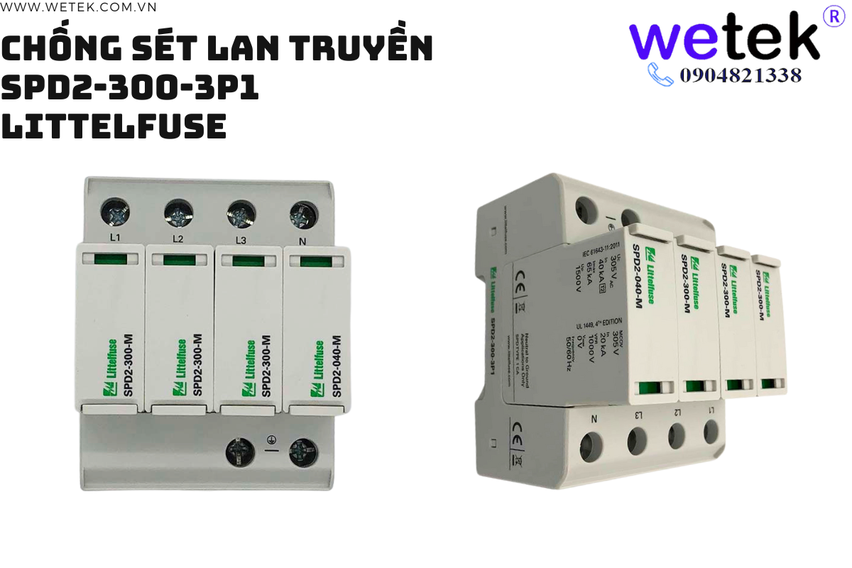 Chống sét lan truyền 3 pha SPD2-300-3P1 Littelfuse 50kAmax / cực